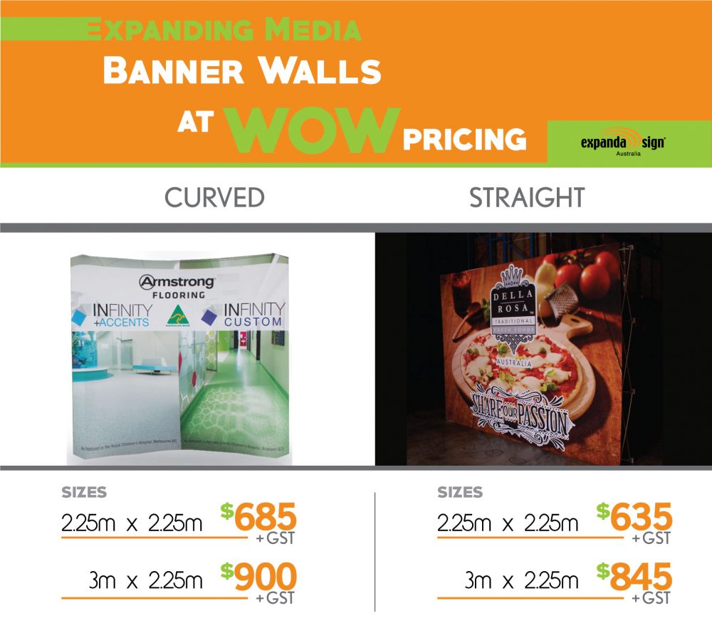 WOW pricing on Media Banner Walls – our RRP - Expandasign